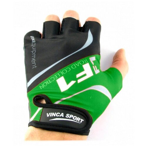 Перчатки Vinca Sport, размер M, черный, зеленый