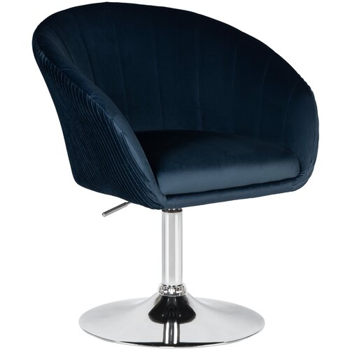 Кресло дизайнерское DOBRIN EDISON, LM-8600, синий велюр (1922-20)