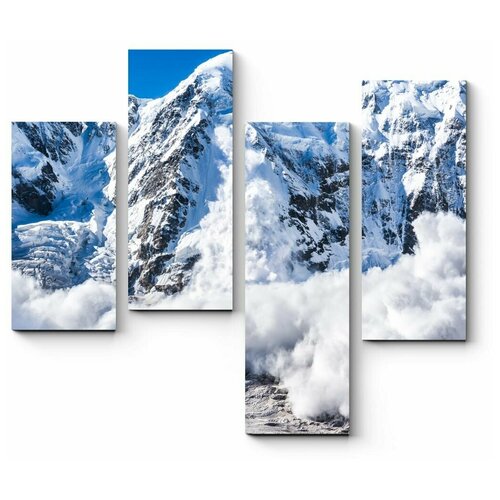 Модульная картина Сход снега в горах Кавказа 94x88