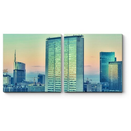Модульная картина Зеркальные небоскребы Милана60x30