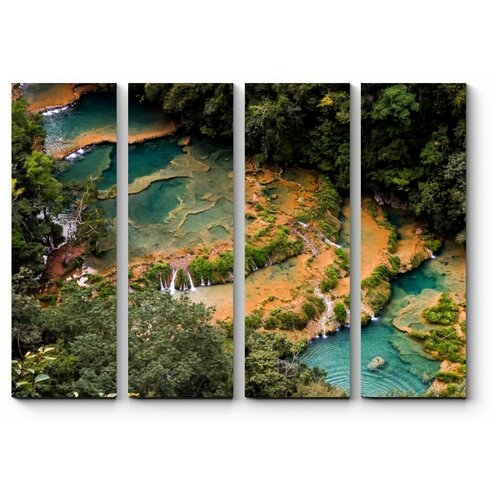 Модульная картина Кристально чистая река в Гватемале120x90