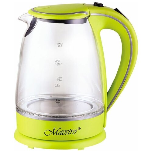 Чайник электрический Maestro MR-064-GREEN, стекло, 1,7 литра