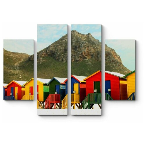 Модульная картина Яркие пляжные домики150x113