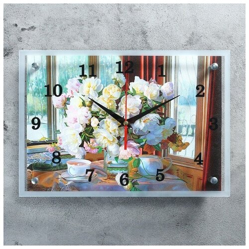Часы настенные, серия: Цветы, 'Цветы в вазе', 25х35 см
