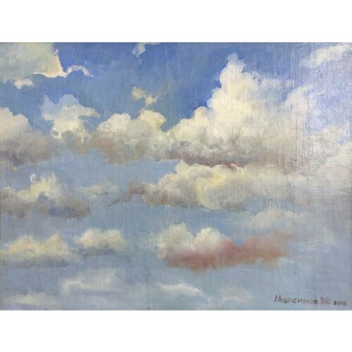 Картина "Облака", 28,5х37,5 см; холст, масло; авторская работа