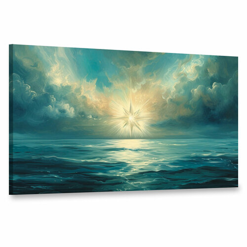 Интерьерная картина 100х60 "Звезда, расцветающая в морской тишине"