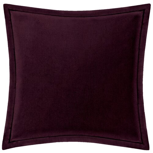 Подушка декоративная со съемным чехлом - наволочкой на молнии T&I Велюр - канвас темно-сиреневый 45х45 см.