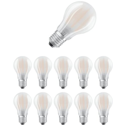 Лампа светодиодная OSRAM 7.5Вт 220В Груша E27 1055Лм 4000К Филаментная Нейтральный белый, уп. 10шт