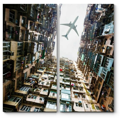 Модульная картина Пролетая над Гонконгом140x140