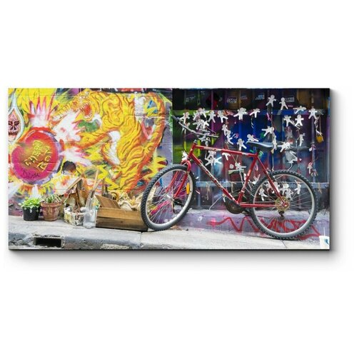 Модульная картина Велосипед, припаркованный в Hosier Lane в Мельбурне190x95