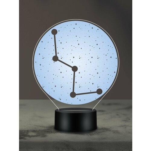 Ночник Кассиопея, ночная лампа, 3Д светильник, созвездие