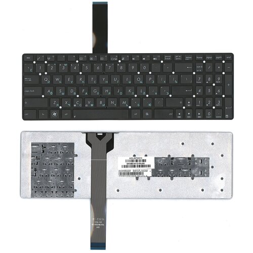 Клавиатура для ноутбука Asus K75A, русская, черная, плоский Enter