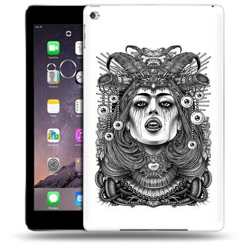 Чехол задняя-панель-накладка-бампер MyPads портрет девушки черно белый для Apple iPad Air 2 (A1566/A1567) противоударный