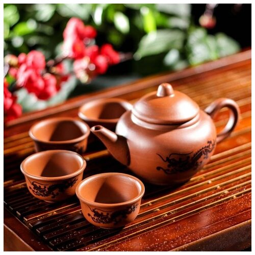 Набор для чайной церемонии «Дракон», 5 предметов: чайник 200 мл, 4 пиалы, 25 мл