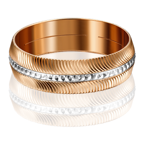 Кольцо обручальное PLATINA, комбинированное золото, 585 проба, размер 15