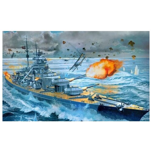 Постер на холсте Военный корабль (Warship) №2 49см. x 30см.