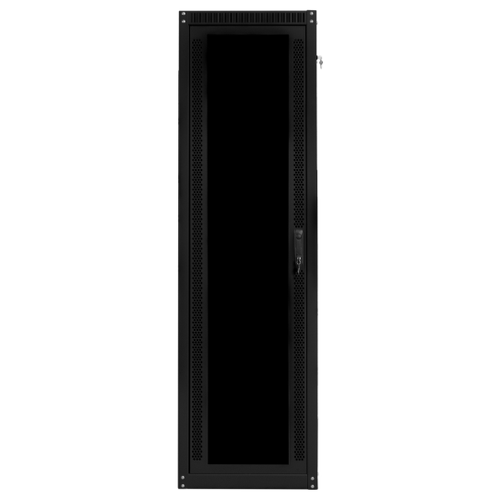 Телекоммуникационный серверный шкаф 19 дюймов напольный 42U 600х600 черный дверь стекло, Alvm-b42.06b