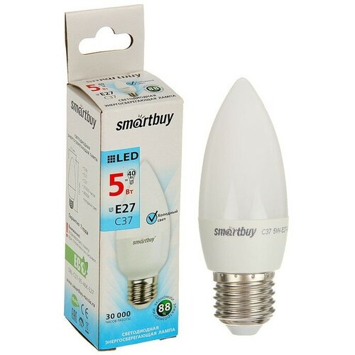 Smartbuy Лампа cветодиодная Smartbuy, E27, C37, 5 Вт, 4000 К, дневной свет