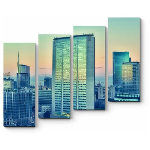 Модульная картина Зеркальные небоскребы Милана100x86