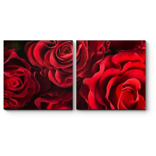 Модульная картина Бархатные розы130x65