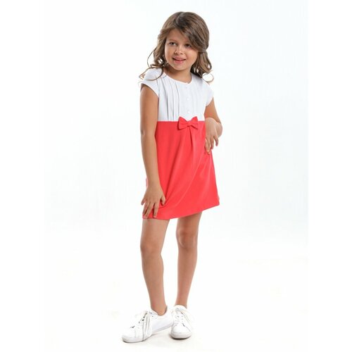 Платье Mini Maxi, размер 104, белый, коралловый