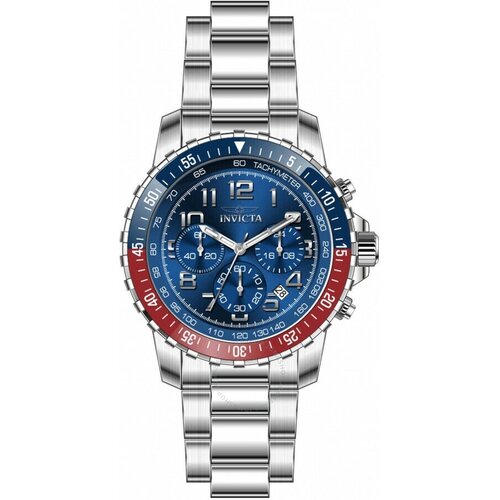 Наручные часы INVICTA Pro Diver Мужские Хронограф Pepsi Безель Синим Циферблатом, серебряный, синий