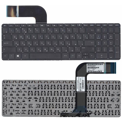 Клавиатура для HP Pavilion 15-p003sr черная, без рамки, плоский Enter