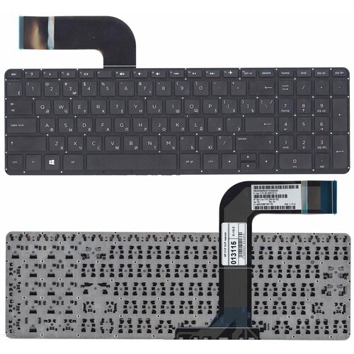Клавиатура для HP Pavilion 15-p101nr черная, без рамки, плоский Enter