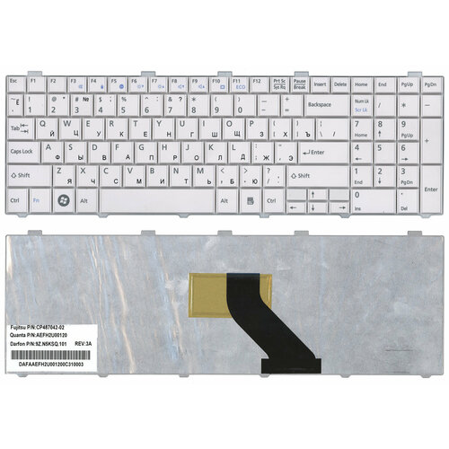 Клавиатура для ноутбука Fujitsu AEFH2000110 белая