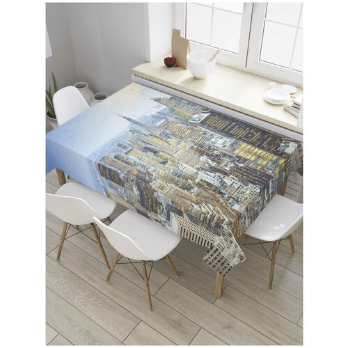Скатерть прямоугольная JoyArty на кухонный стол "Солнечный город" из оксфорда, 180x145 см