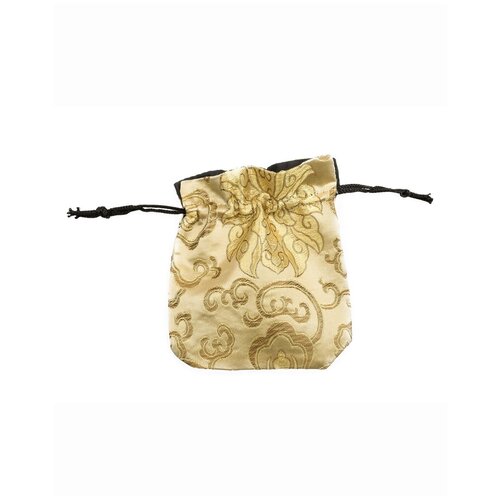 Подарочная сумочка-мешочек из сатина, размер 13х13 см, цвет светло-золотистый