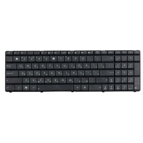 Клавиатура для ноутбука Asus K53Br, K53By, K53Ta, K53Tk, K53U, K53Z, K73Br, K73By, K73Ta, K73Tk, X53U, черная, высокие кнопки со скосом