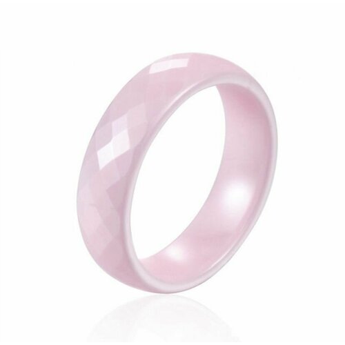 Кольцо, керамика, размер 19, розовый