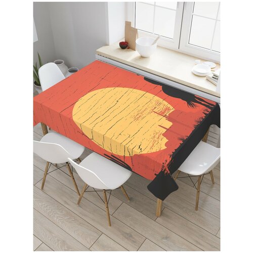 Скатерть прямоугольная JoyArty на кухонный стол "В прериях на закате" из оксфорда, 120x145 см