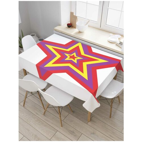 Скатерть прямоугольная JoyArty на кухонный стол "Звездные цвета" из оксфорда, 180x145 см