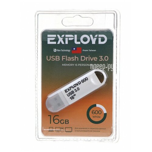 USB Flash Drive 16Gb - Exployd 600 EX-16GB-600-White