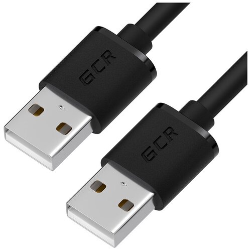 GCR Кабель 1.0m USB 2.0, AM/AM, черный, 28/28 AWG, экран, армированный, морозостойкий