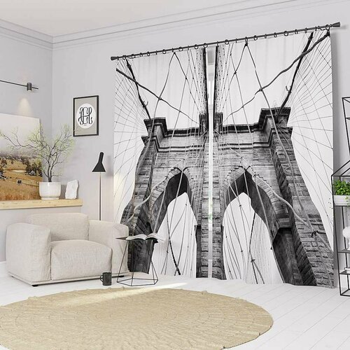 Фотошторы Бруклинский мост Ш150xВ280 см. 2шт. Габардин на тесьме