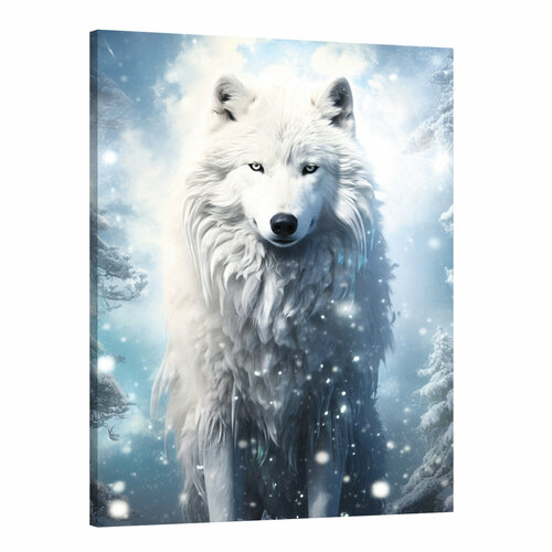 Интерьерная картина 50х70 "Снежный волк"