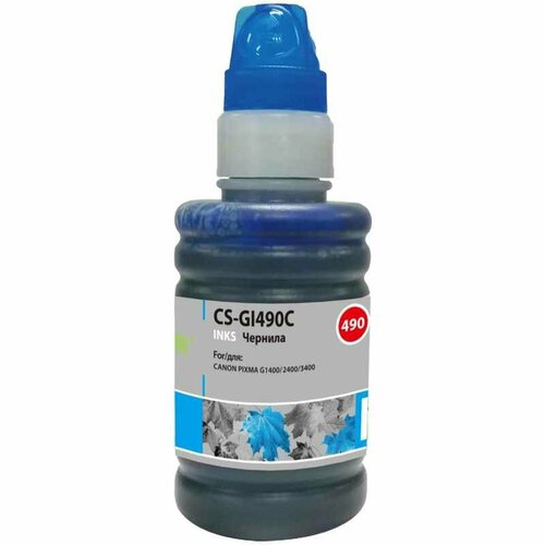 Чернила Cactus CS-GI490C GI-490 гол. 100мл для Canon Pixma G1400/G2400