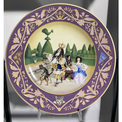 Декоративная тарелка винтажная из серии Сказки Франции Кот в сапогах