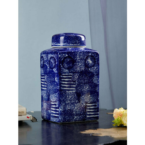 9007 Ваза с крышкой 14x14x26см, Glasar