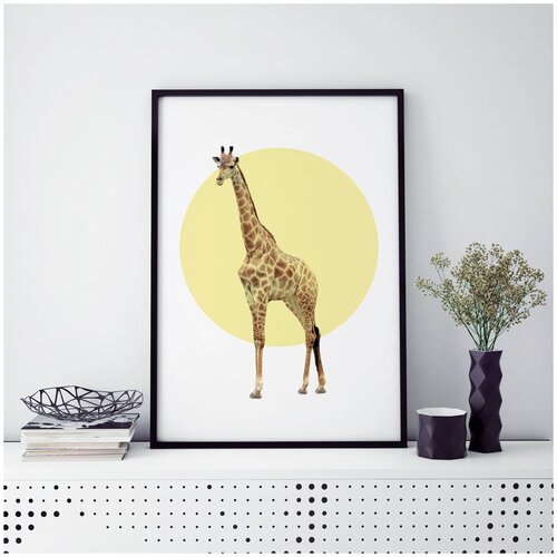 Постер / Плакат / Картина Жираф 40x50 см в раме