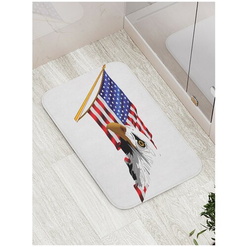 Коврик JoyArty противоскользящий "Орел на флаге америки" для ванной, сауны, бассейна, 77х52 см