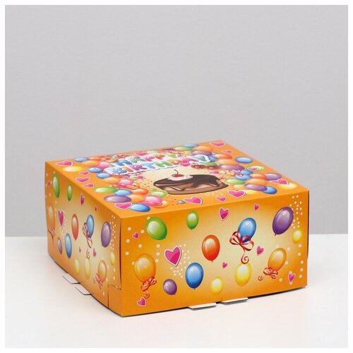 Коробка для торта "Happy Birthday", 24x24x12 см, 1,5 кг