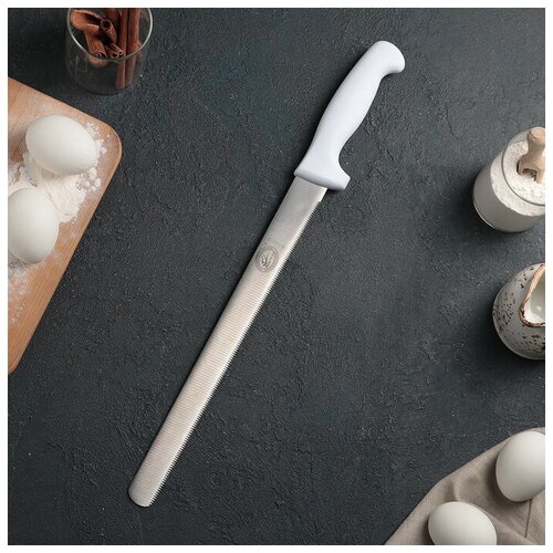 Нож для бисквита, мелкие зубчики, ручка пластик, рабочая поверхность 29,5 см (12"), толщина лезвия 1,9 мм