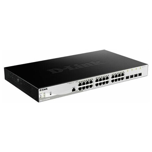 Коммутатор D-Link DGS-1210-28MP/ME/B2A Управляемый L2 коммутатор с 24 портами 10/100/1000Base-T и 4 портами 1000Base-X SFP