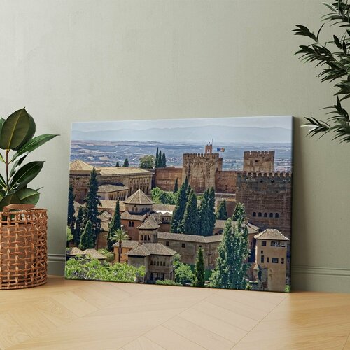 Картина на холсте (Город Гранада, Испания) 50x70 см. Интерьерная, на стену.