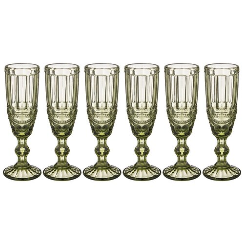 Набор бокалов для шампанского серпентина из 6 шт. Серия MUZA COLOR 150МЛ, В 20 см, Lefard 781-101