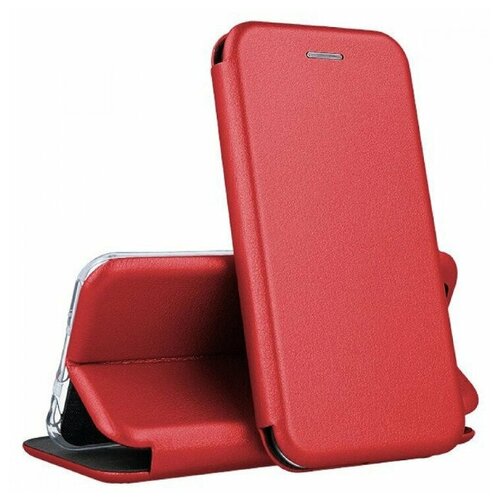 Чехол-книжка для Samsung A41 красный противоударный откидной с подставкой, кейс с магнитом, защитой экрана и отделением для карт